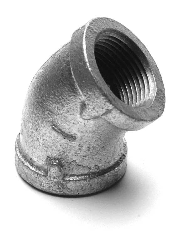 1/2 PIPE 45* ELBOW GALVANIZED | 1/2 PIPE 45* ELBOW GALVANIZED | Weaver Distributing