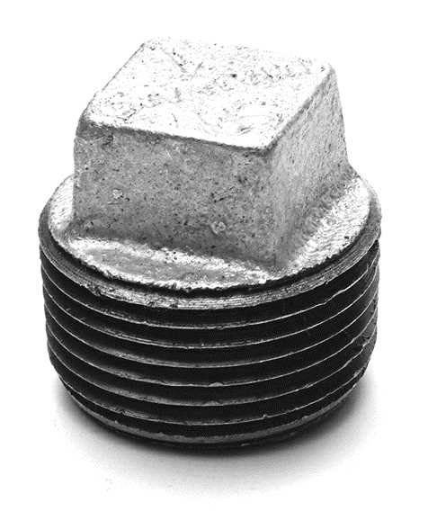 SCH 40 Galvanized Fittings | 3/8 PIPE SQ PLUG GALVANIZED | 3/8 PIPE SQ ...